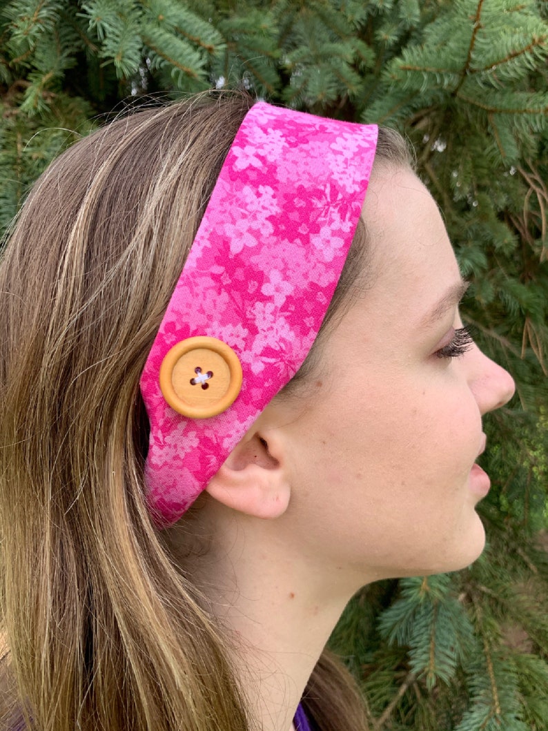 Nurse Button Headband Button Headband with Mask Facemask | Etsy