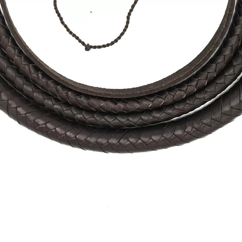 Indiana Jones Style Bullwhip Genuine Brown Leather Whips, 6-8 Ft, 12 ...