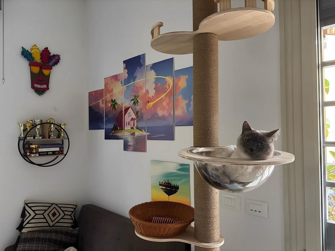 Cat Bed /tree for Feline Explorers/floor-to-ceiling Tree for Climbing ...