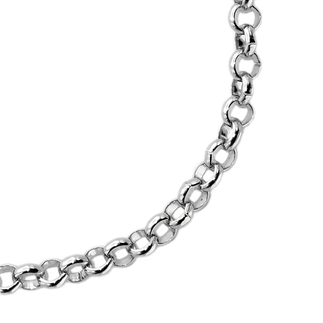 Sparkling Chunky Stainless Steel 6mm Rolo Chain Necklace With Lobster ...