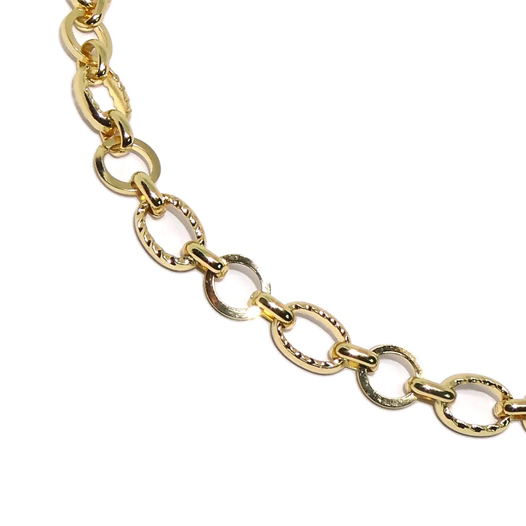 Gold Plated Link Chain Necklace: Textured & Plain Design - Etsy