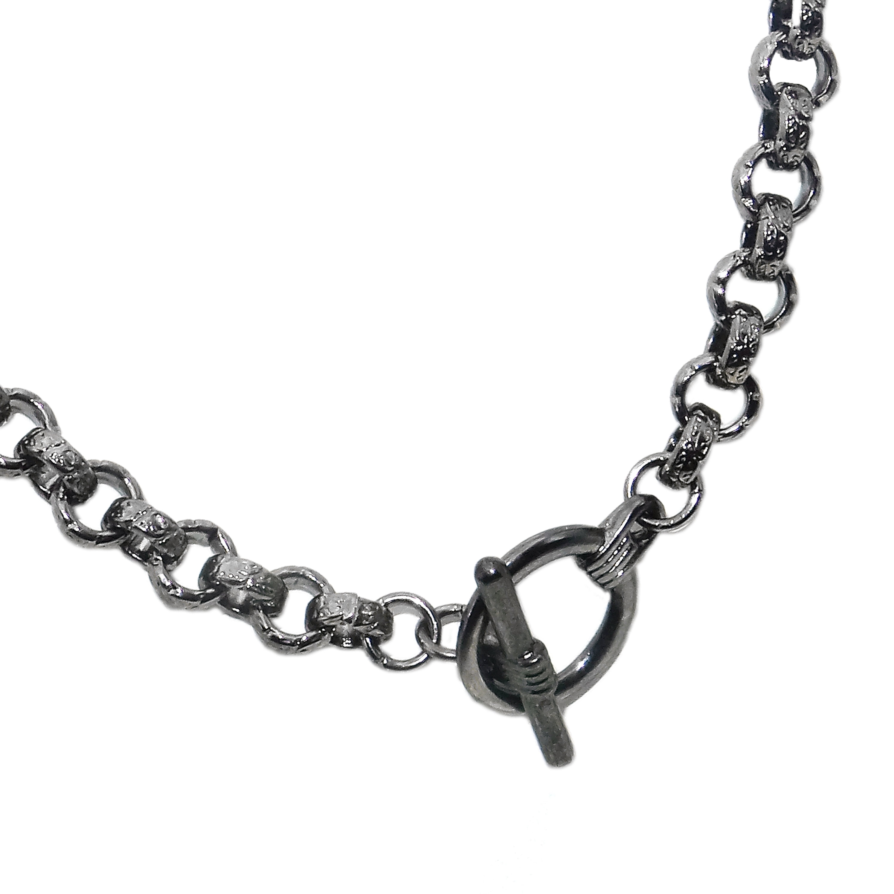 Chunky Gunmetal Vintage Reproduction Rolo Chain Toggle Clasp Necklace ...