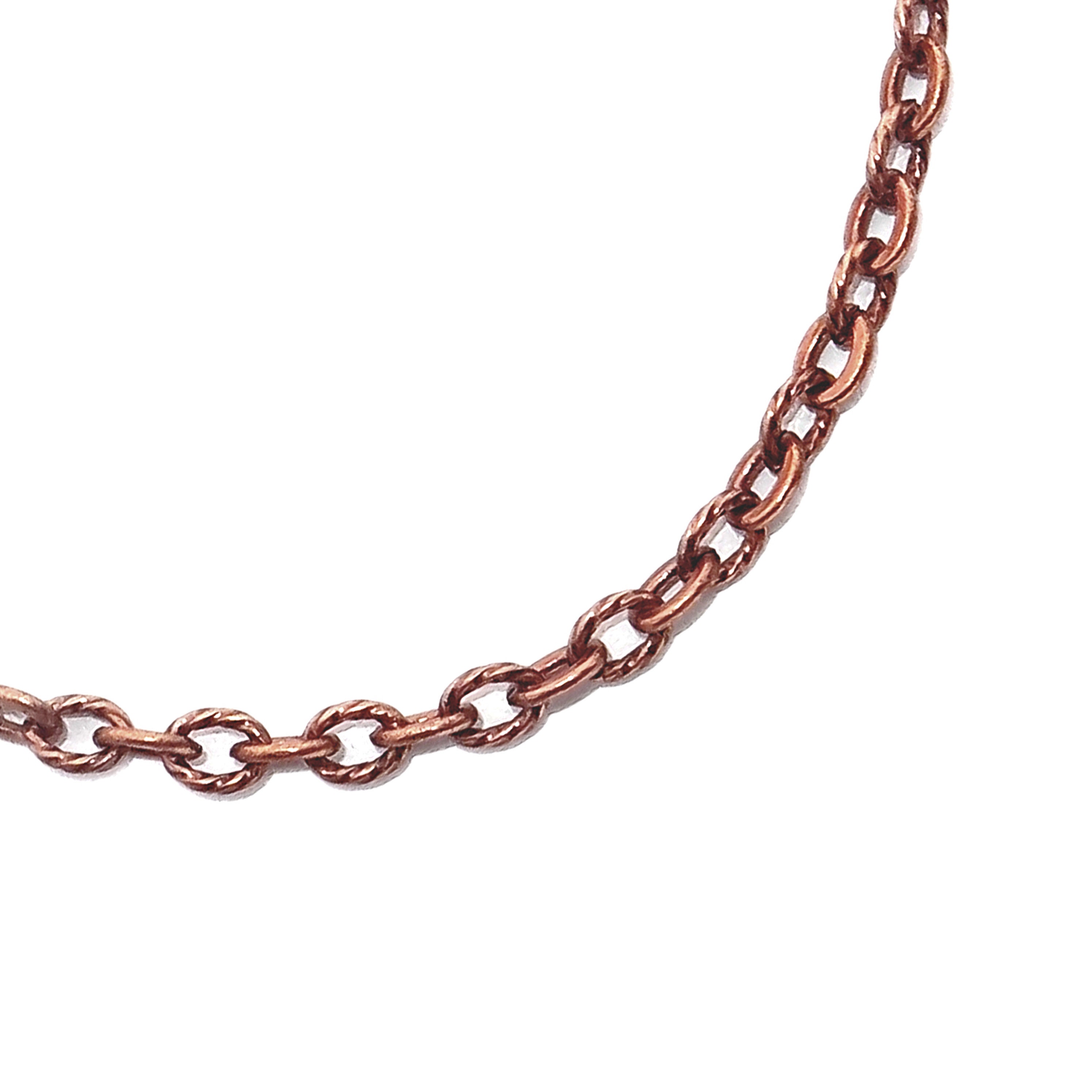 Antique Copper Plain and Textured Links Chain Necklace - Etsy