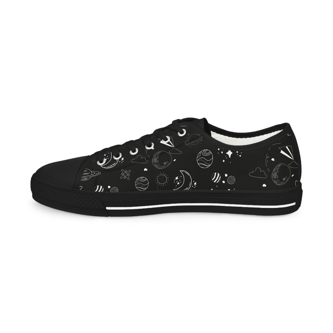 Black Sneakers Men Women Galaxy Space Shoes Geometric Star Pattern ...