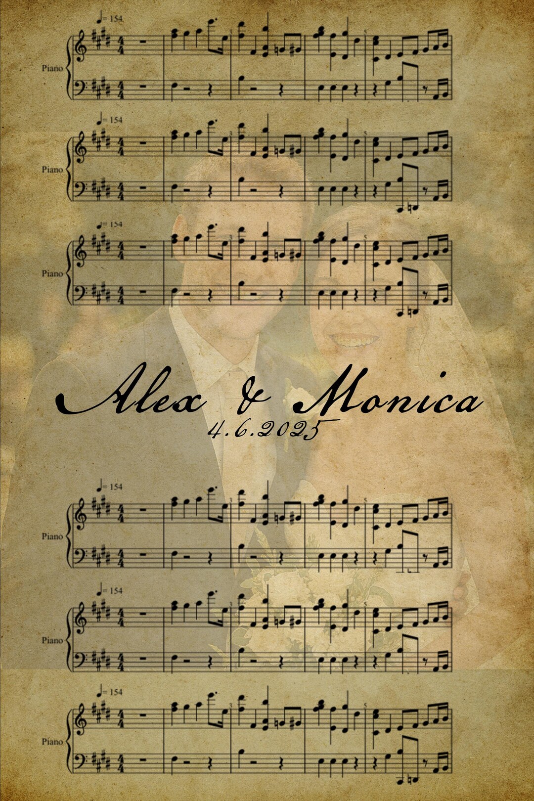 Wedding Song Music Notes With Photo Personalized First Dance Favorite ...