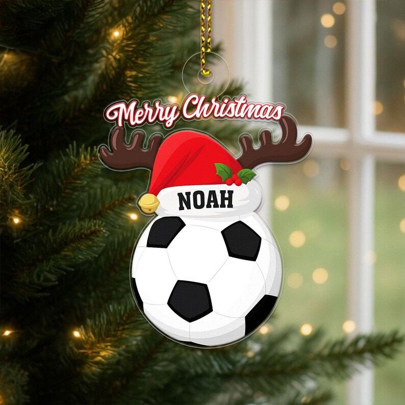 Personalized Soccer Xmas 2025 Acrylic Ornament – Personalized Christmas ...
