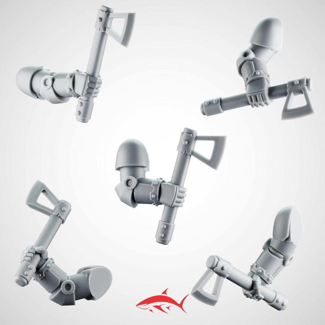SET3 - 5 Tomahawk With Arms– Battle Axes Generic Melee Weapons Bits ...