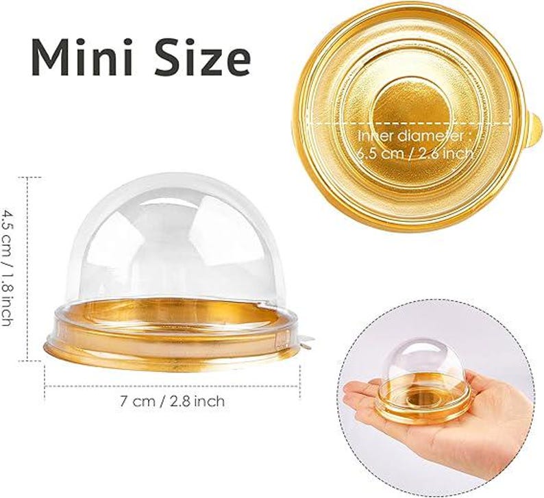 50 Pack Mini Bundt Cake Containers, Clear Plastic Small Cupcake Boxes ...