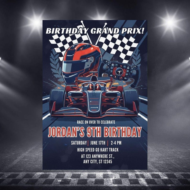 F1 Racing Birthday Invitation | Red Bull Theme (digital) - Etsy