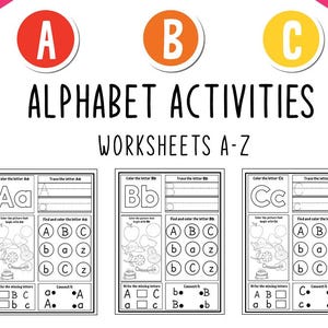 Alphabet Worksheets | Printable Coloring Tracing Writing Activity ...