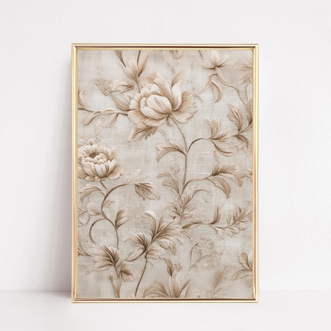 Vintage Tapestry Gobelin Textile Wall Art Printable Floral Linen Print ...