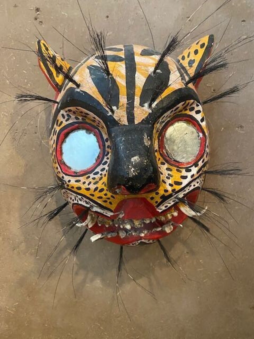 FIERCE Nahua Tiger Mask Mexican Folk Art Jaguar Tigre - Etsy