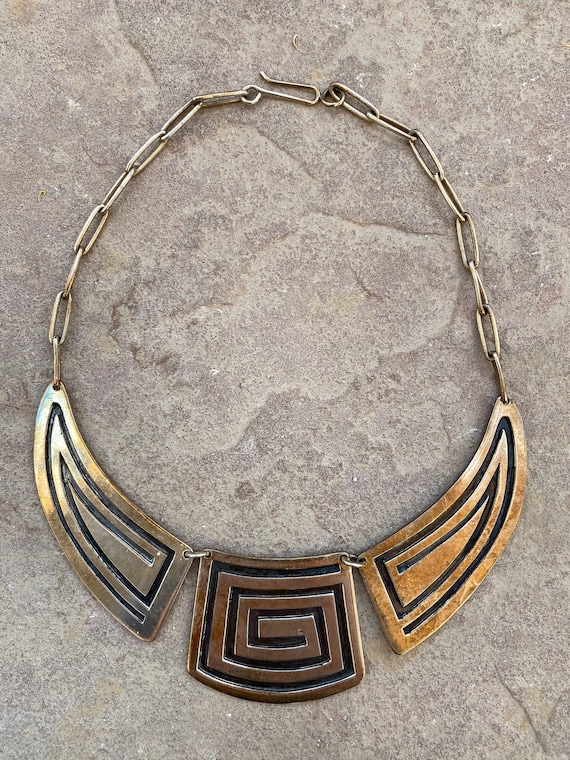 RARE Hopi Overlay Silver Necklace Wallie Sekayumptewa… - Gem