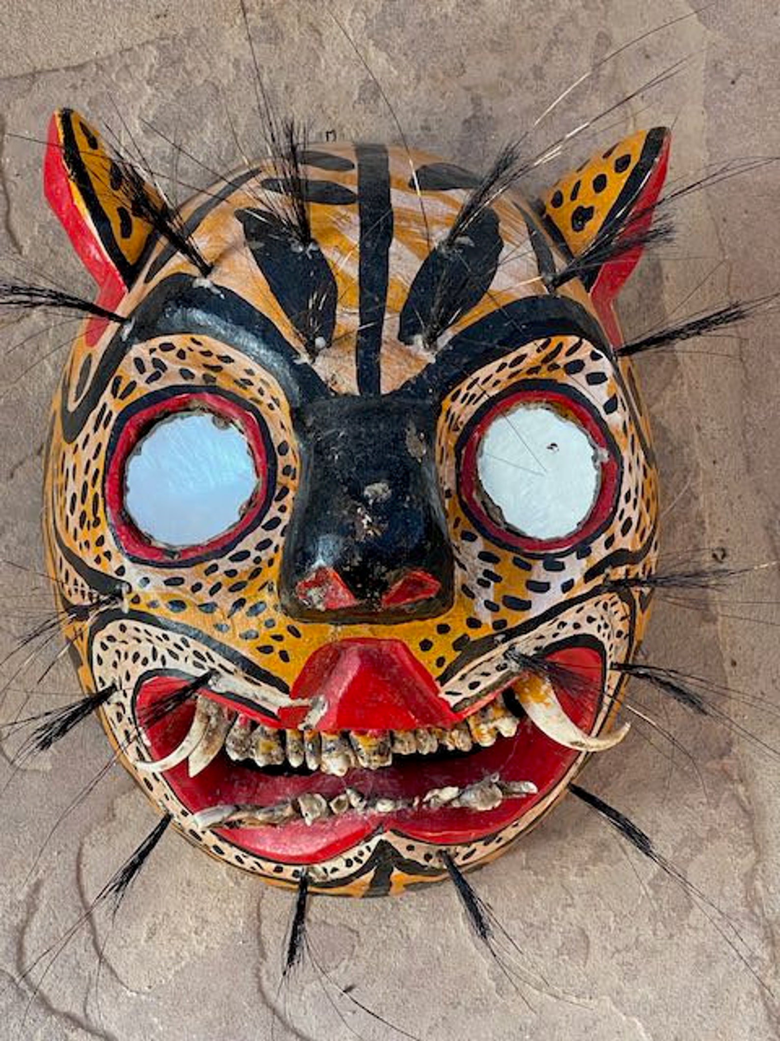 FIERCE Nahua Tiger Mask Mexican Folk Art Jaguar Tigre - Etsy