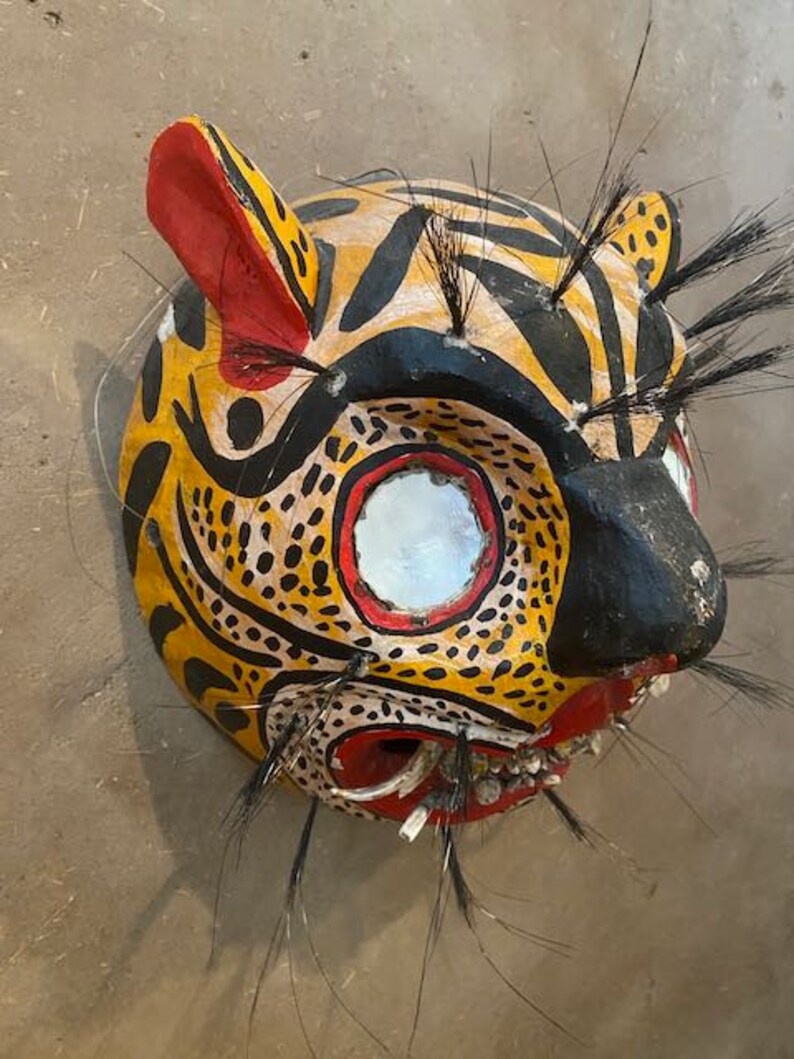 FIERCE Nahua Tiger Mask Mexican Folk Art Jaguar Tigre - Etsy