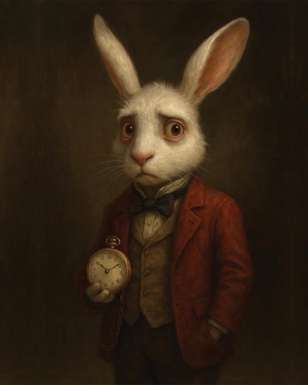 The White Rabbit – Wonderland Creature Art Print, Dark Fairytale Decor ...