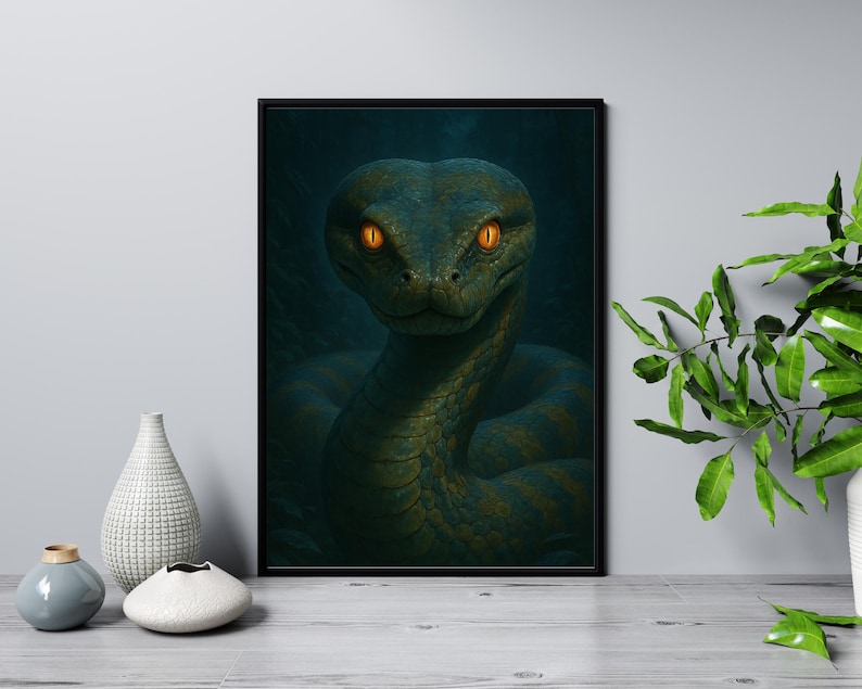 Kaa From the Jungle Book – Dark Fantasy Snake Poster by Dream Cut ...