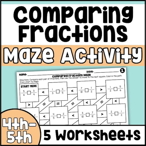 Comparing Fractions Worksheet Grade 5 With Answers