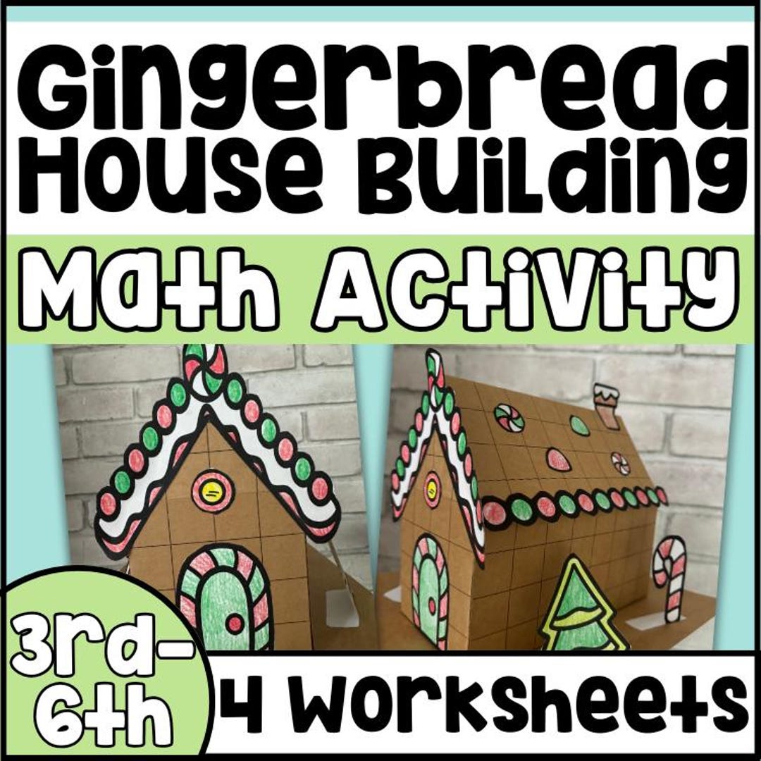 Build a Gingerbread House Craft Activity | Area & Perimeter 3D Building ...