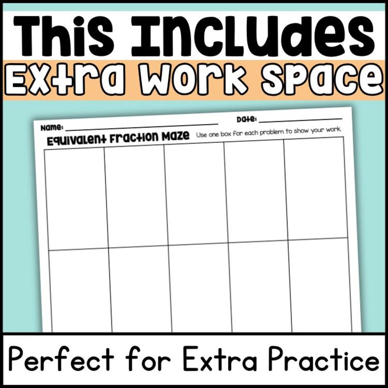 Equivalent Fractions Worksheets Maze Using Multiplication & Division ...