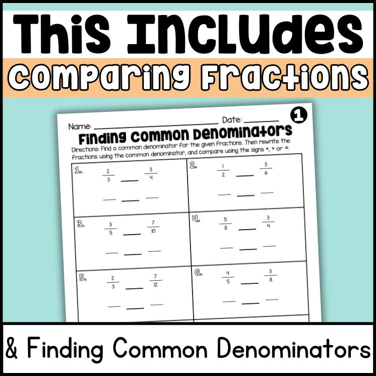 Finding Common Denominators Worksheets | Least Common Multiple ...