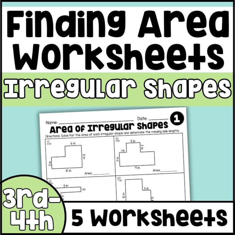 4 Area Worksheet - Etsy
