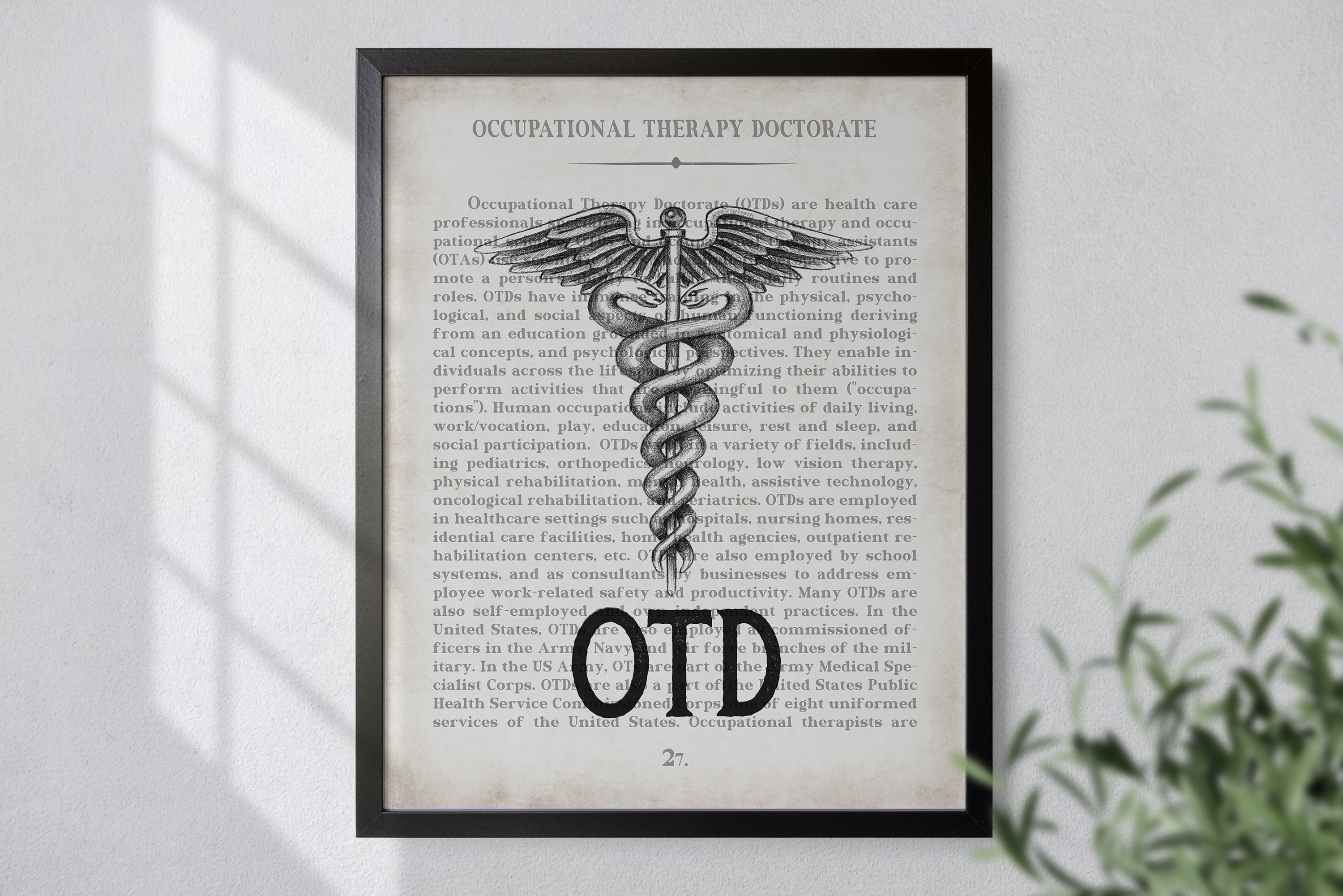Doctorate of Occupational Therapy OTD Art Print Unique - Etsy