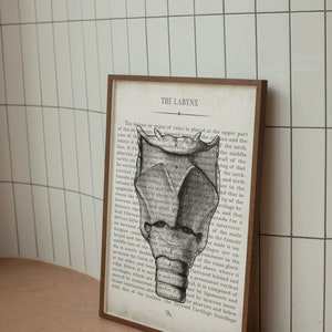 Speech Language Pathologist Gift, Larynx Vintage Anatomy Wall Art Print ...