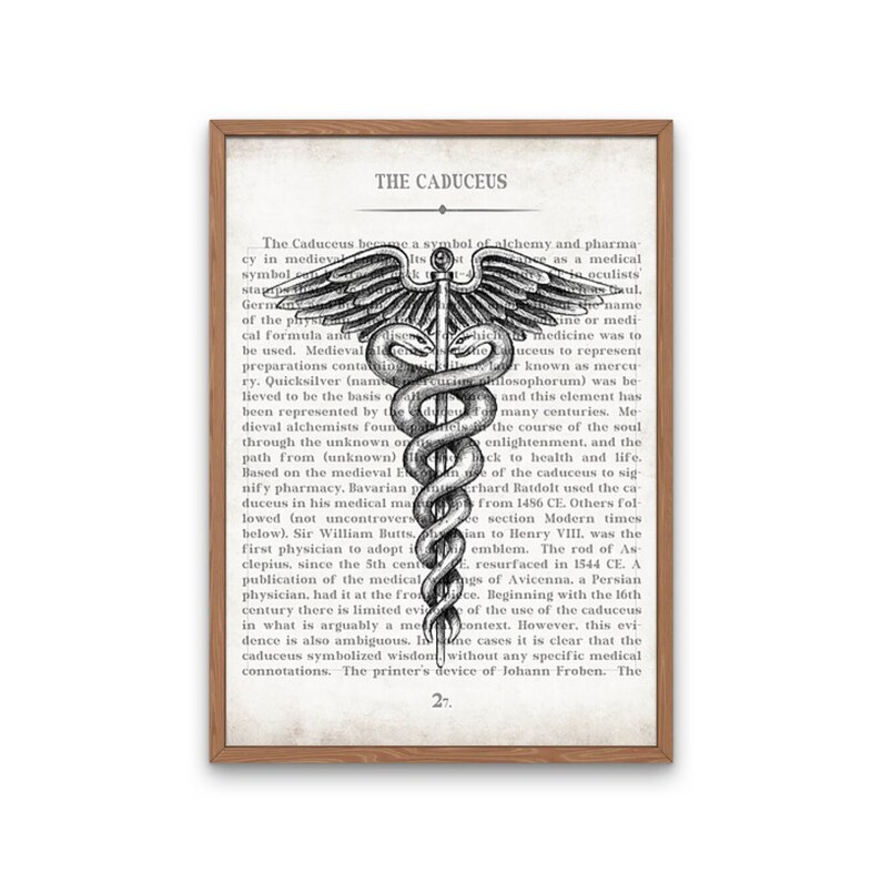 Medical Caduceus Symbol Wall Art Print Gift for Medical - Etsy