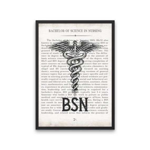 BSN Nurse Gift Art Print BSN Graduation Gift for Nurse - Etsy