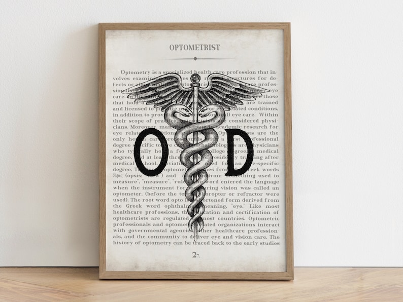 Optometrist Gift OD Art Print Unique Optometry Student Graduation Gift ...