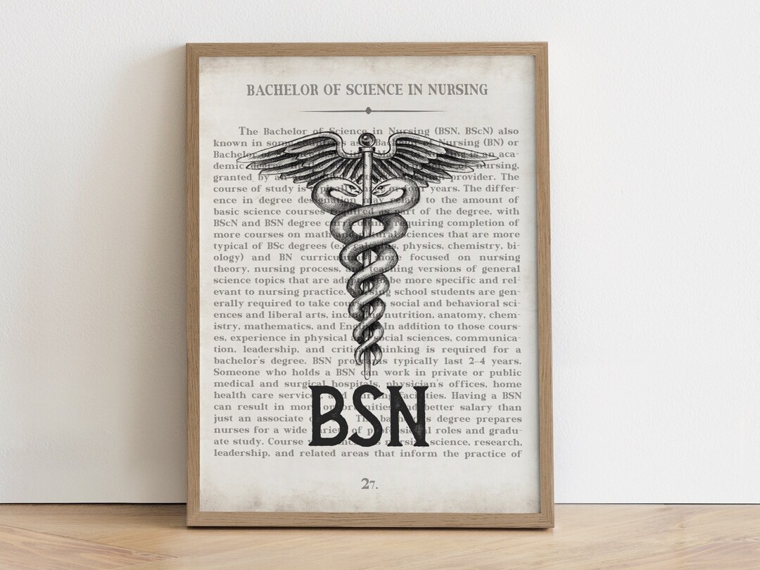 BSN Gift for Nurse Art Print BSN Graduation Gift and Office Decor - Etsy