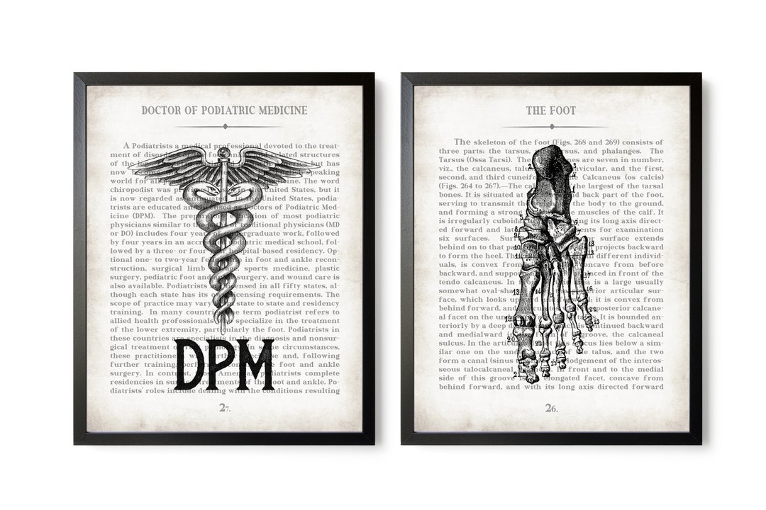 Podiatrist Gift DPM & Foot Vintage Anatomy Art Print Set of 2 Podiatry ...