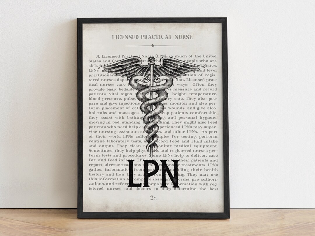LPN Art Print Gift for Nurse Pin Ceremony and Practical Nurse ...