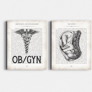 OBGYN Office Decor, Set of 2 OB/GYN Wall Art Print, Thank You Gift for ...
