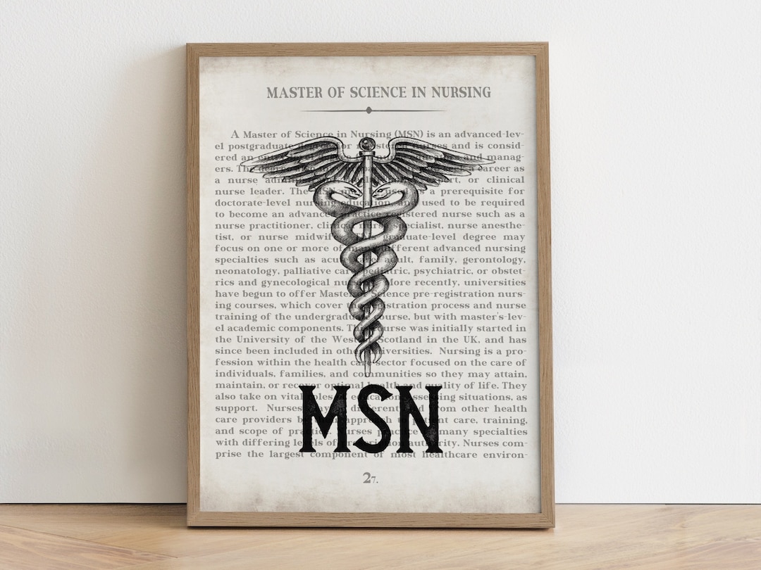 MSN Nurse Gift, Master of Science in Nursing Wall Art Print, MSN Nurse ...