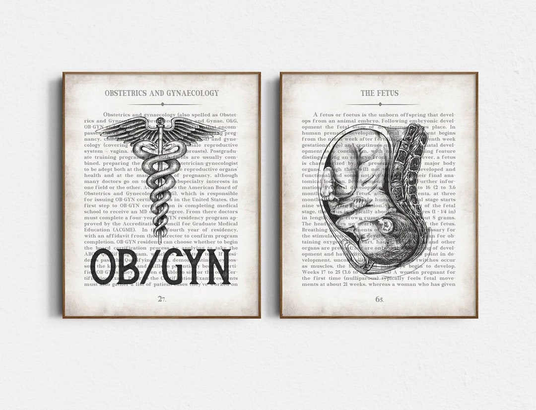 OBGYN Office Decor, Set of 2 OB/GYN Wall Art Print, Thank You Gift for ...
