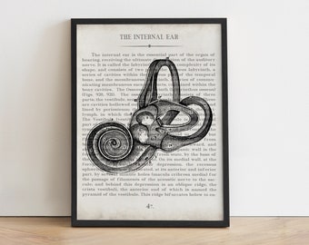 Eardrum Anatomy Flower Print, AUD, Audiologist Gift, Hearing Doctor ...