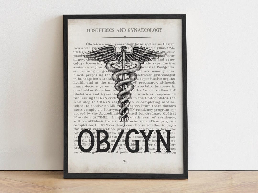 OB/GYN Art Print: Vintage Medical Caduceus Gift - Etsy