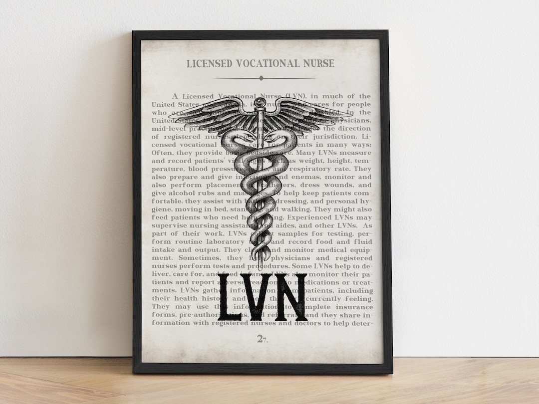 LVN Licensed Vocational Nurse Art Print LVN Gift LVN Pin Ceremony Graduation Gift - Etsy