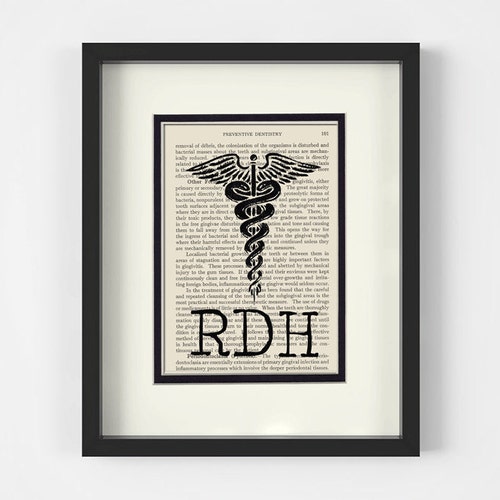 RDH With Flowers Print Registered Dental Hygienist Gift Oral | Etsy