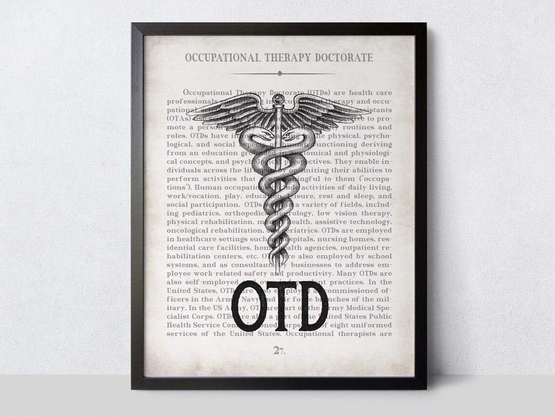 Doctorate of Occupational Therapy OTD Art Print Unique - Etsy