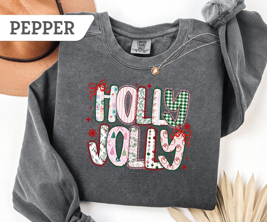 Comfort Colors® Holly Jolly Sweatshirt, Christmas Tree Shrit, Christmas ...