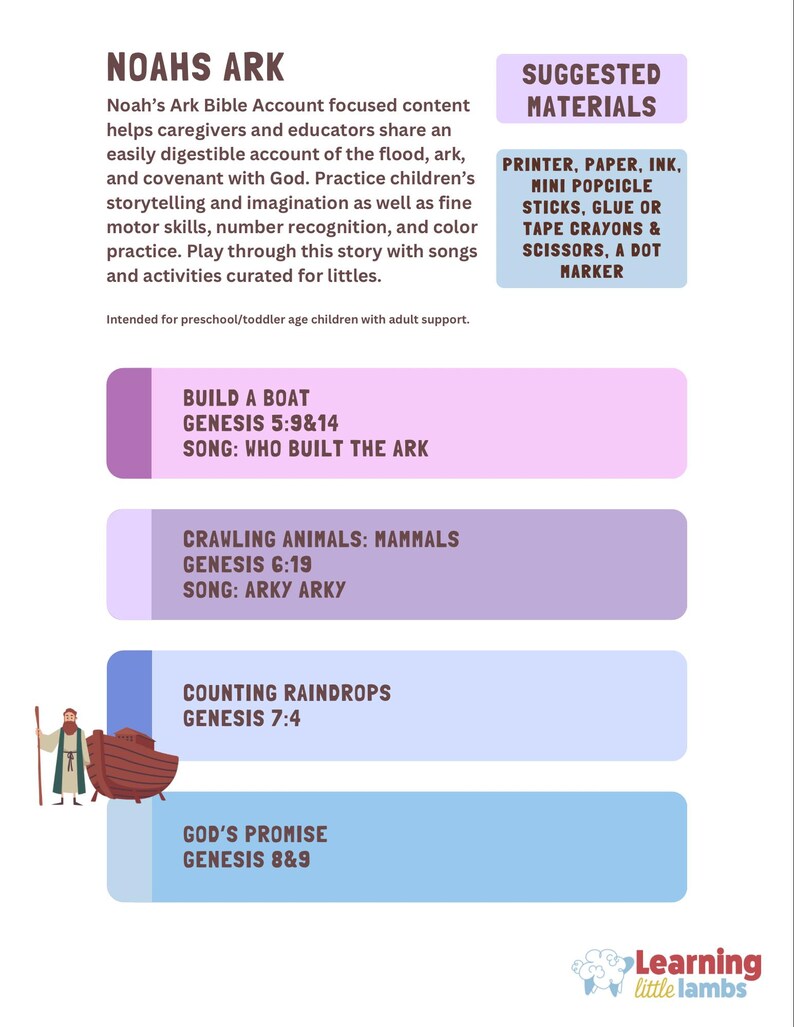 Noah’s Ark Bible Coloring Sheets & Printable Activities - Etsy