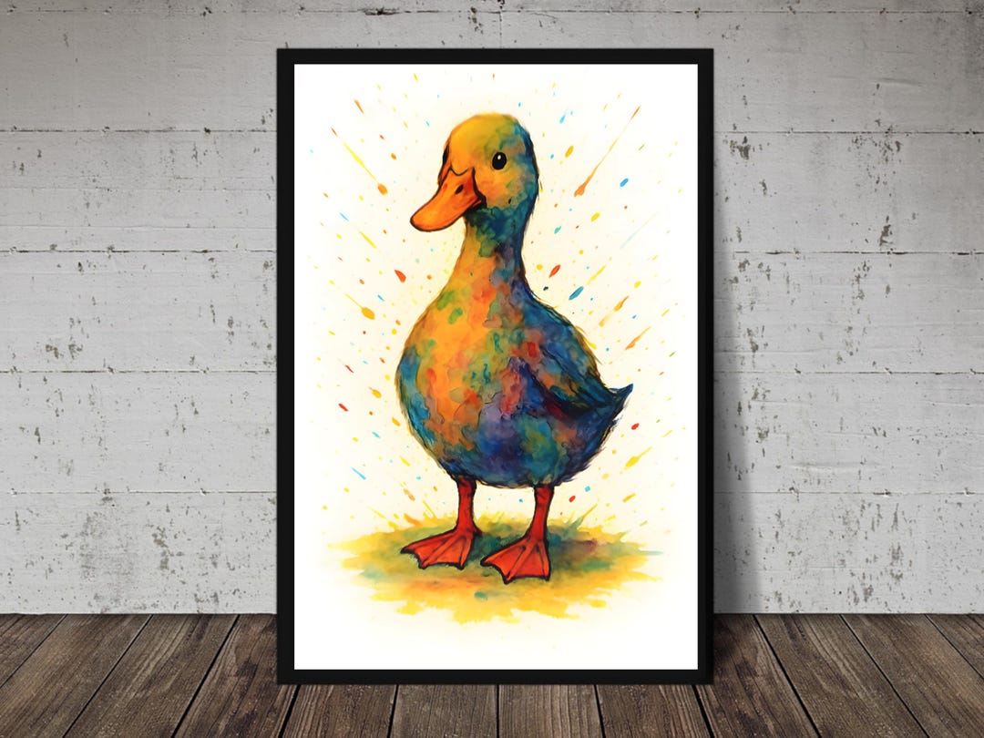 Colorful Duck Printable Wall Art | Duck Gifts | Duck Drawing | Duck ...