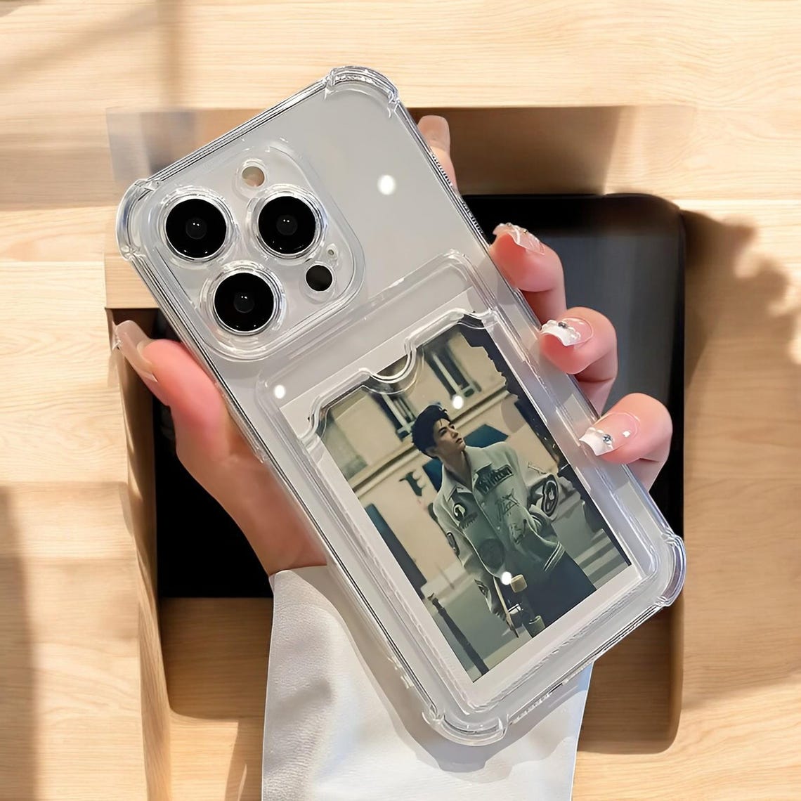 Clear Wallet iPhone Case – Shockproof Soft Transparent Cover With Card ...