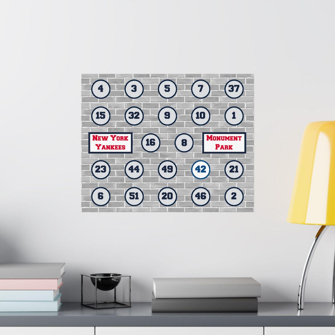New York Yankees Monument Park Poster - Retired Jersey Numbers Wall Art ...