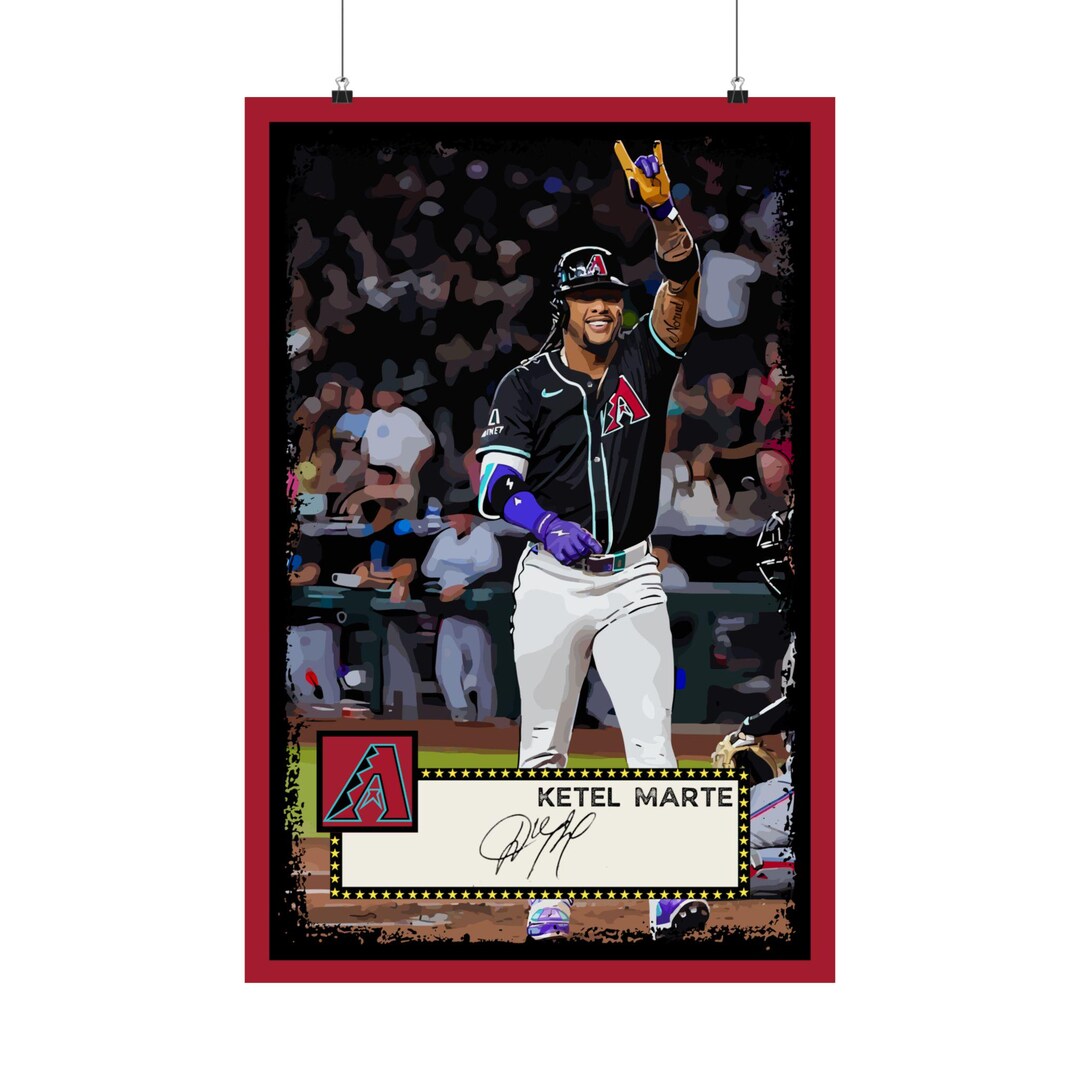 Ketel Marte Baseball Card Style Poster - Arizona Diamondbacks Wall Art ...