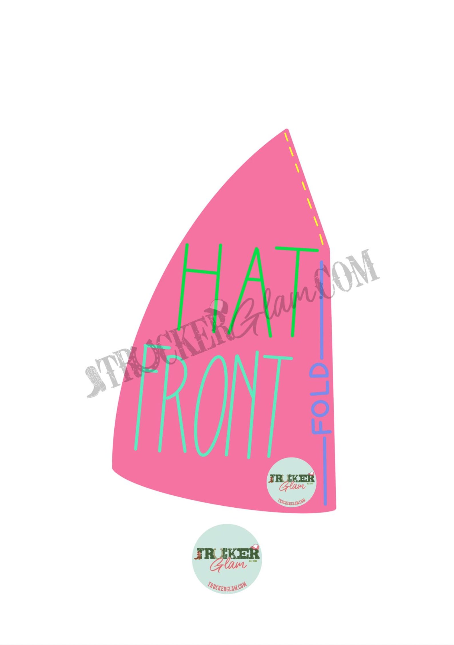 Printable Trucker Hat FRONT Template | Trucker Hat Craft Pattern | PDF ...