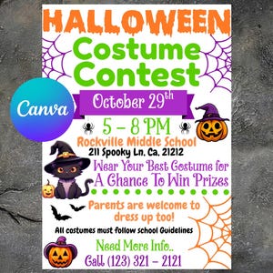 Editable Halloween Costume Contest Invite Template (5x7) - DIY Digital ...